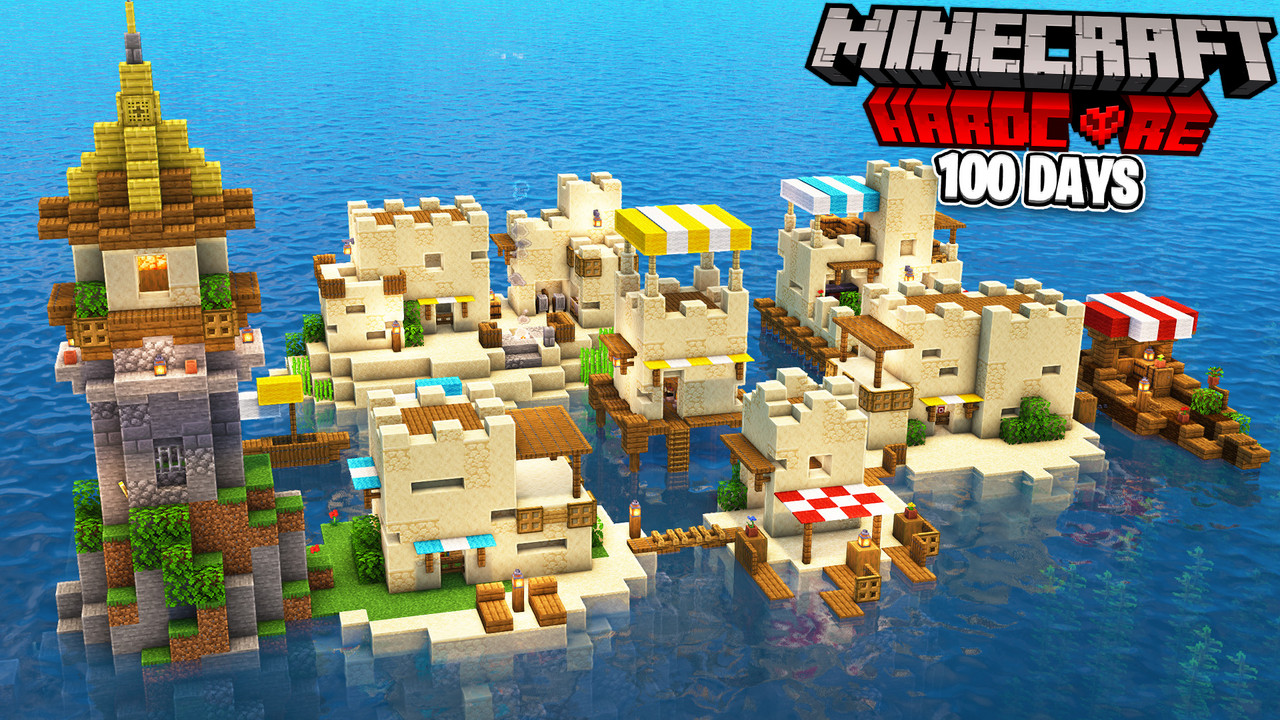 100 Days Building an Ocean Side City in Hardcore Minecraft - WelcominTV ...