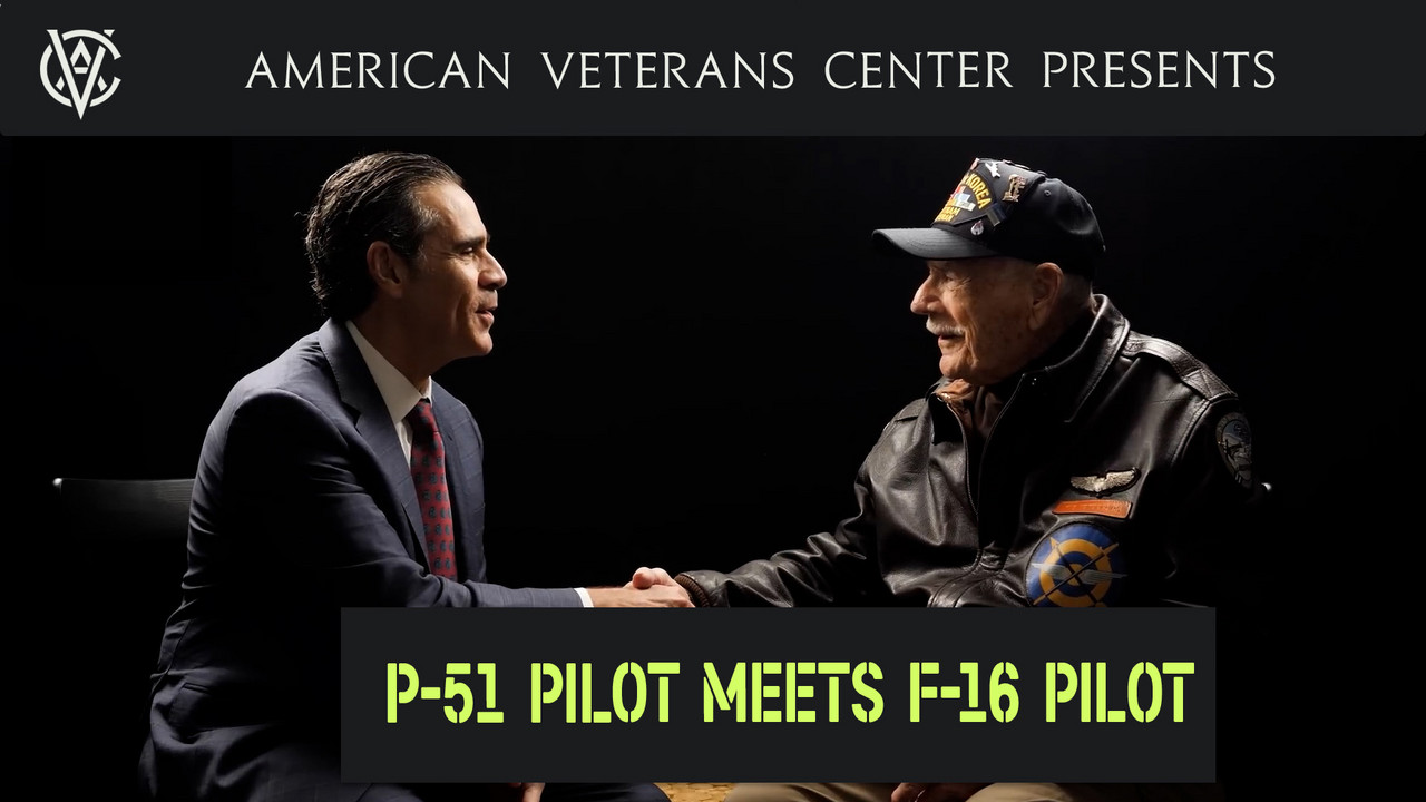 WWII P-51 Fighter Pilot Meets F-16 Fighter Pilot | Joe Peterburs & Marc ...